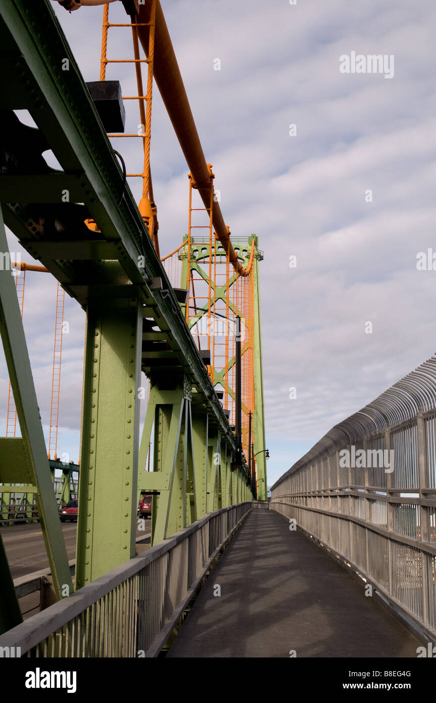 Old bridge highway span cross walk link connect overpass vertical hi ...