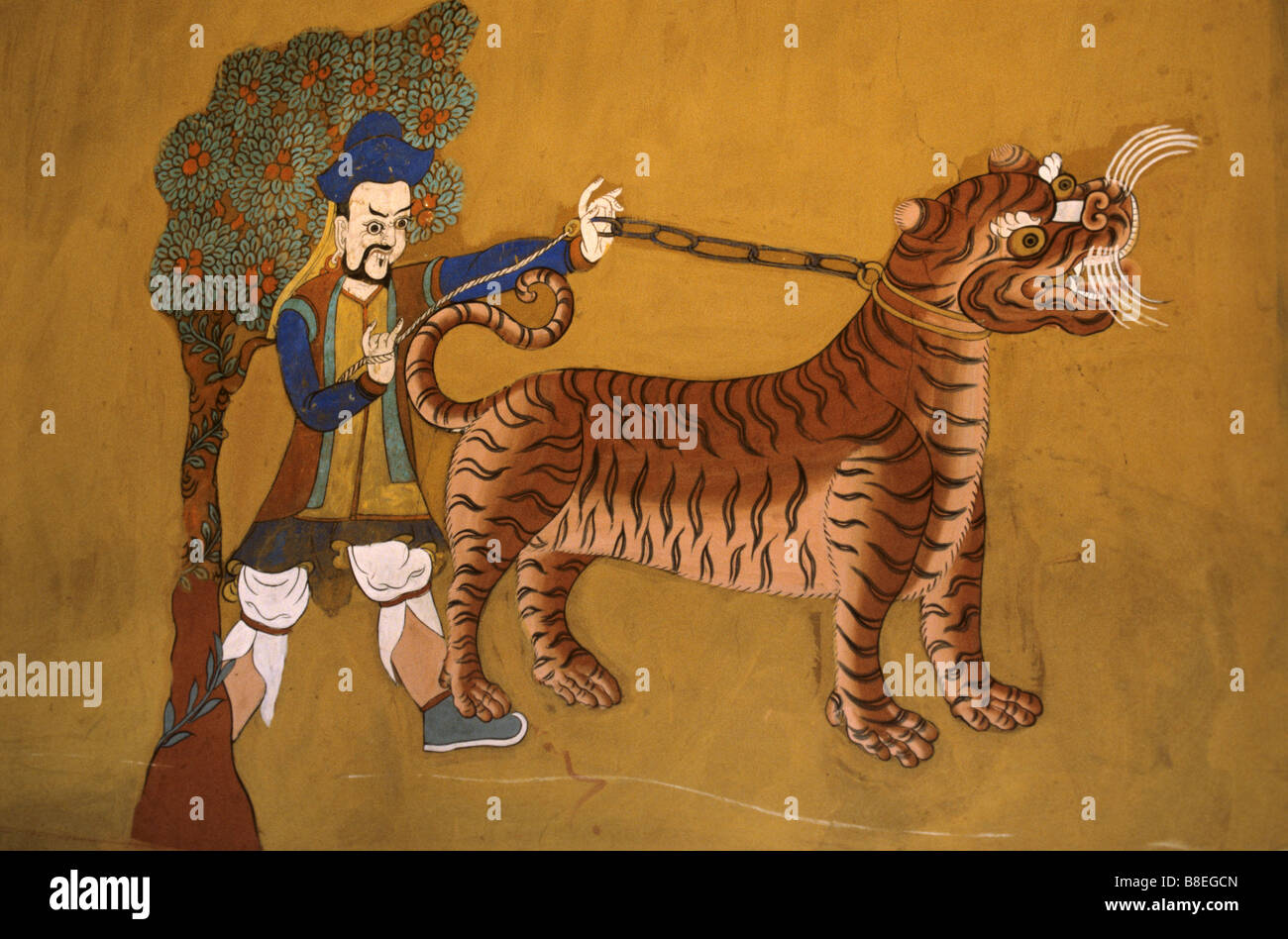 Mural of Tiger Paro Monastery Dzong Bhutan Himalayan Kingdom Stock ...