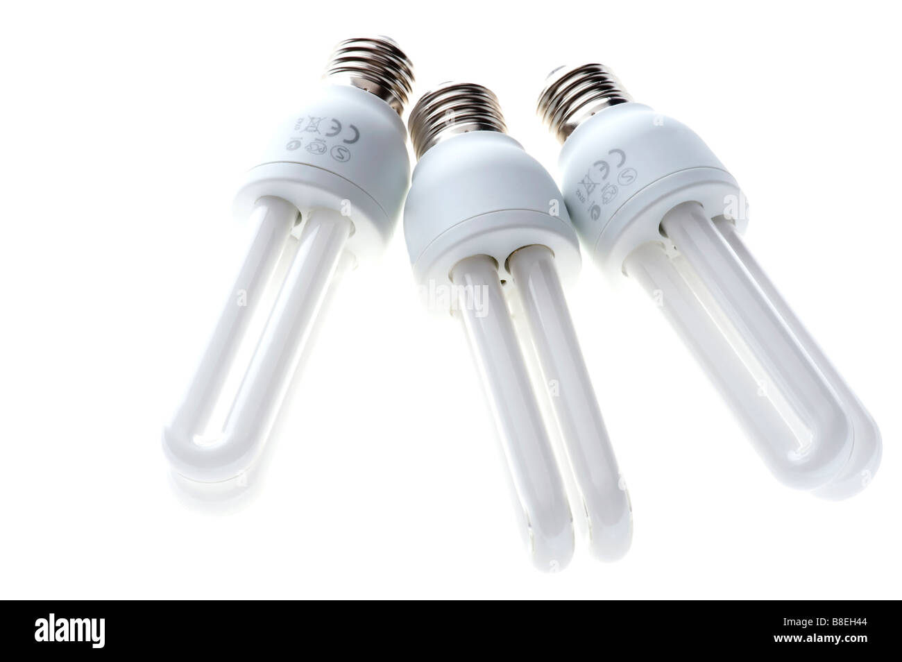 object on white compact florescent light bulb Stock Photo - Alamy