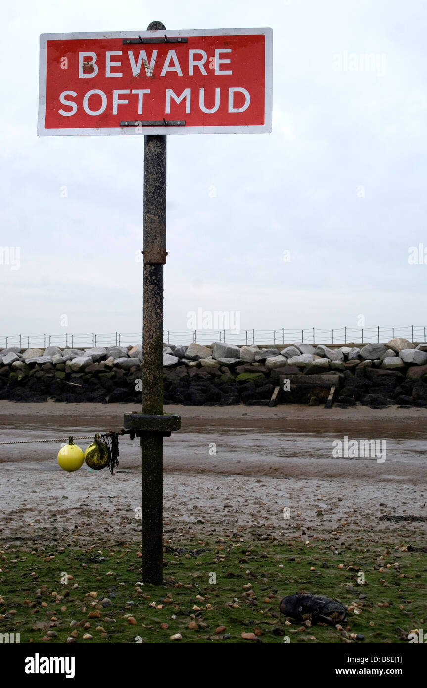 Beware of soft mud Stock Photo - Alamy