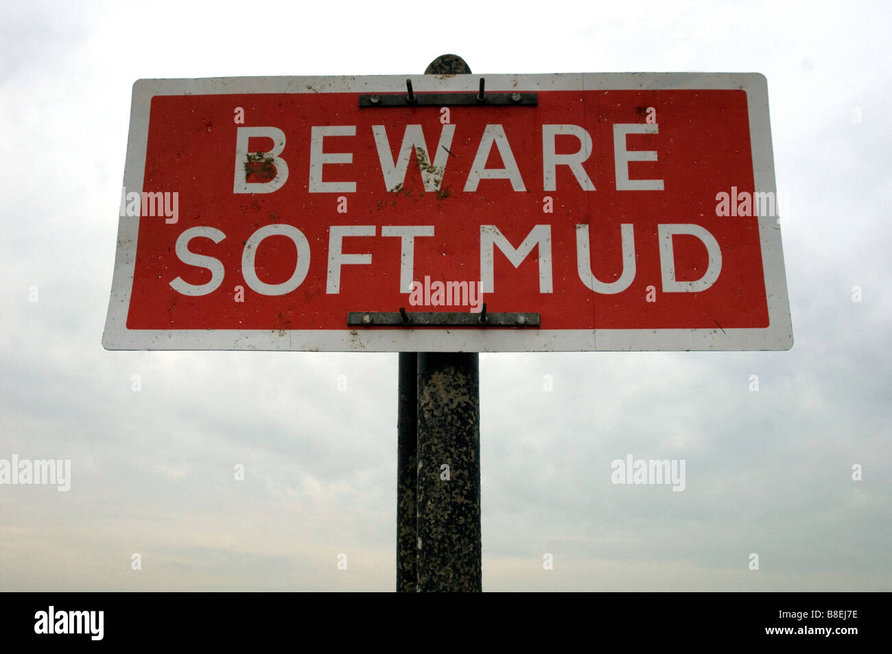 Danger warning sign soft mud hi-res stock photography and images - Alamy