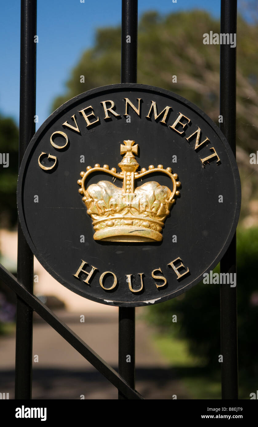 Sign at the front gate of Government House Sydney NSW Australia Stock ...