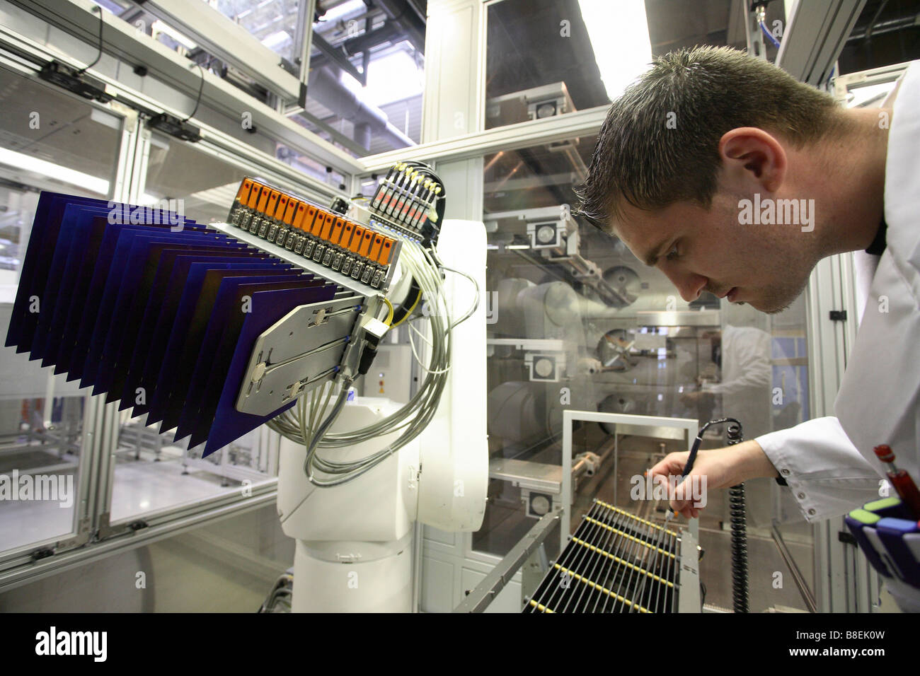 Production of solar cells, Thalheim, Germany Stock Photo - Alamy