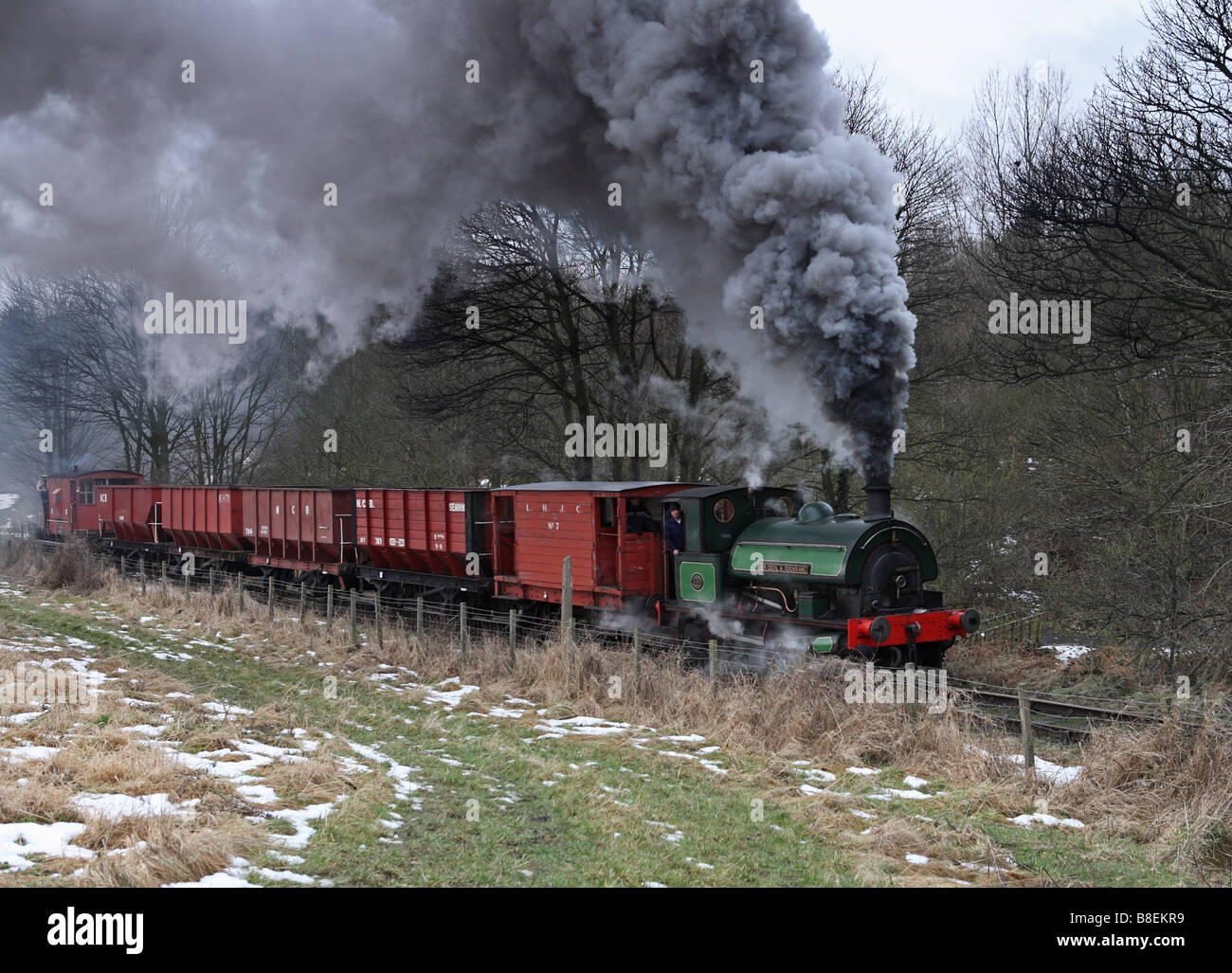 A coal train hauled by steam locomotive Sir Cecil A Cochrane on the ...