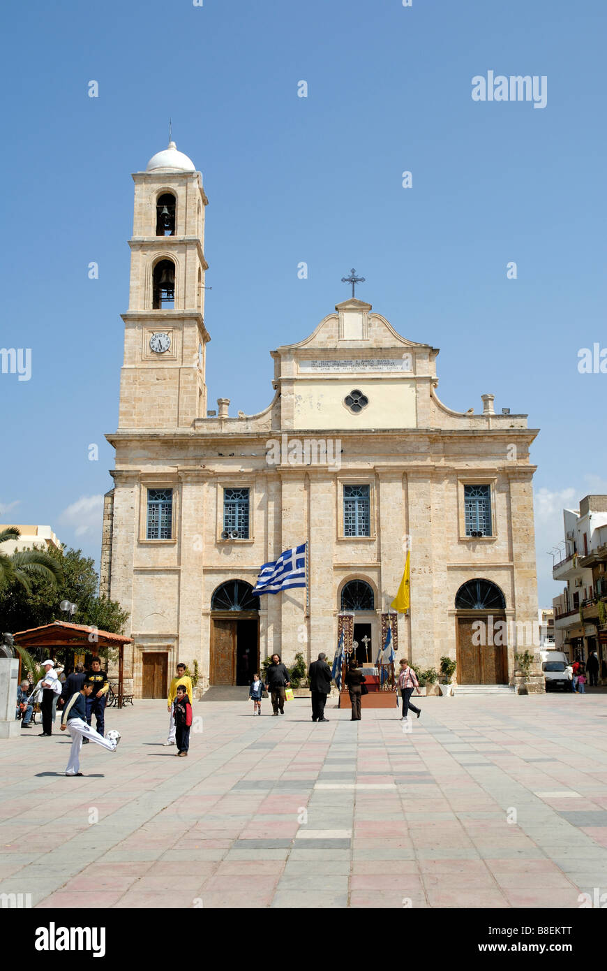The church in the main square of the lovely town of Chania on the west ...