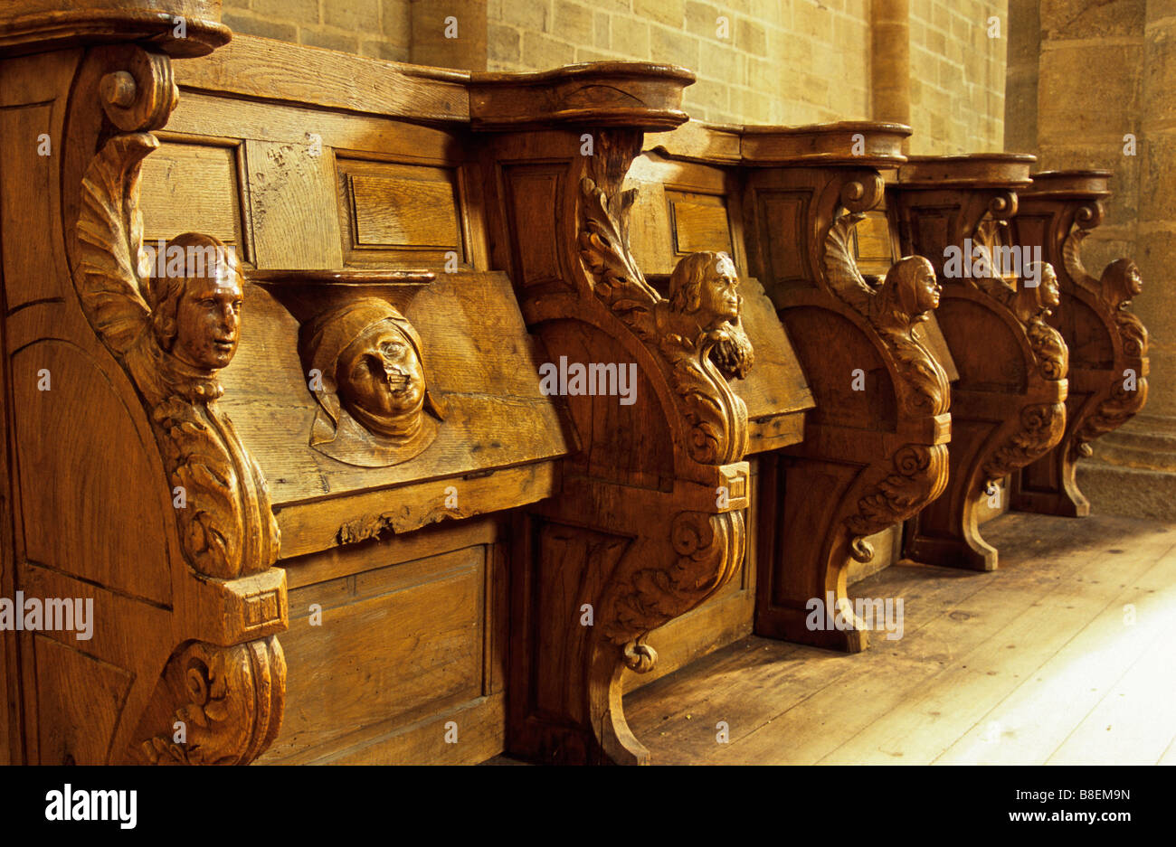 Misericords in the Abbey Church of Aubazine France Stock Photo - Alamy