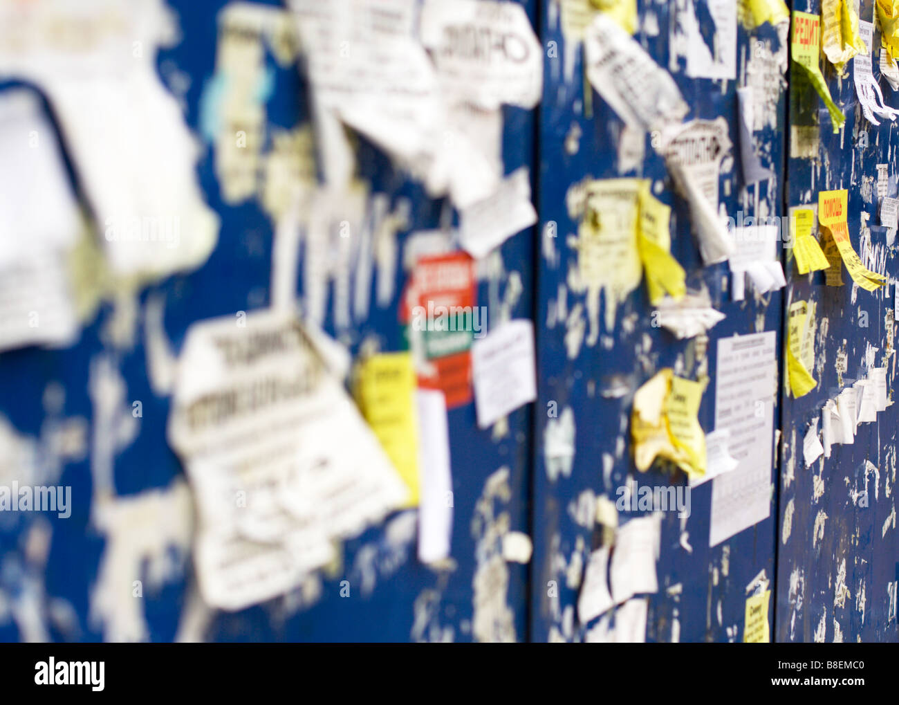 street billboard with paper advertising close up Stock Photo - Alamy