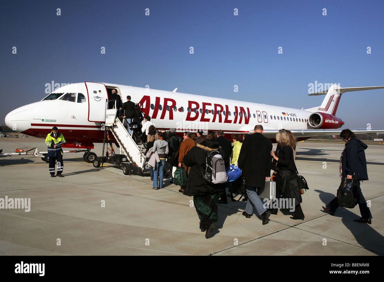 Tourists boarding a machine of Air Berlin, Germany Stock Photo - Alamy