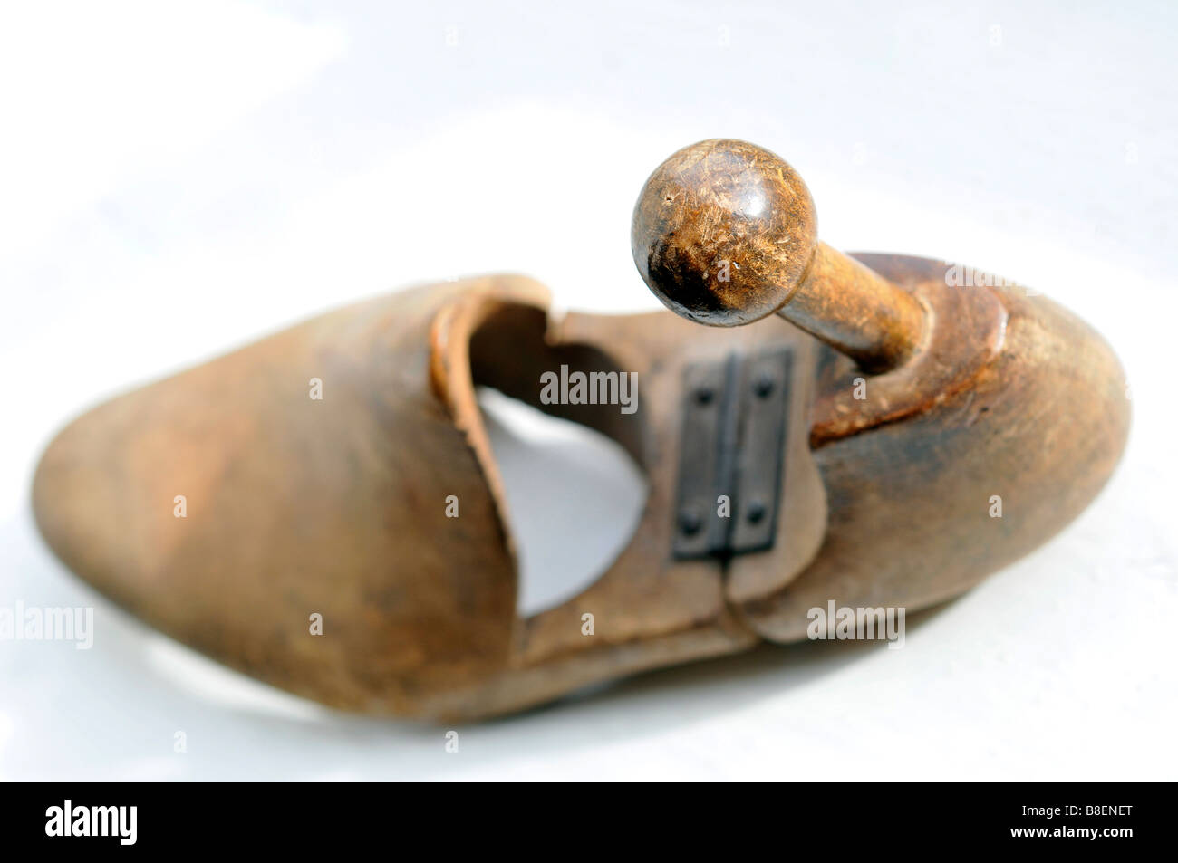 old wooden shoe trees stretchers Stock Photo - Alamy