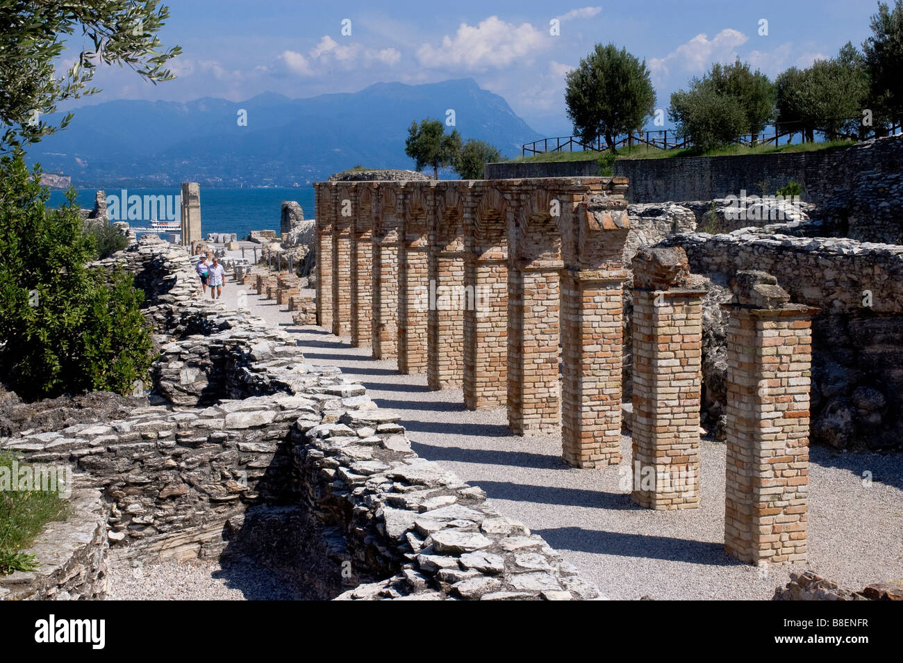 Roman villa ruin Sirmione Lake Garda Italy Stock Photo - Alamy