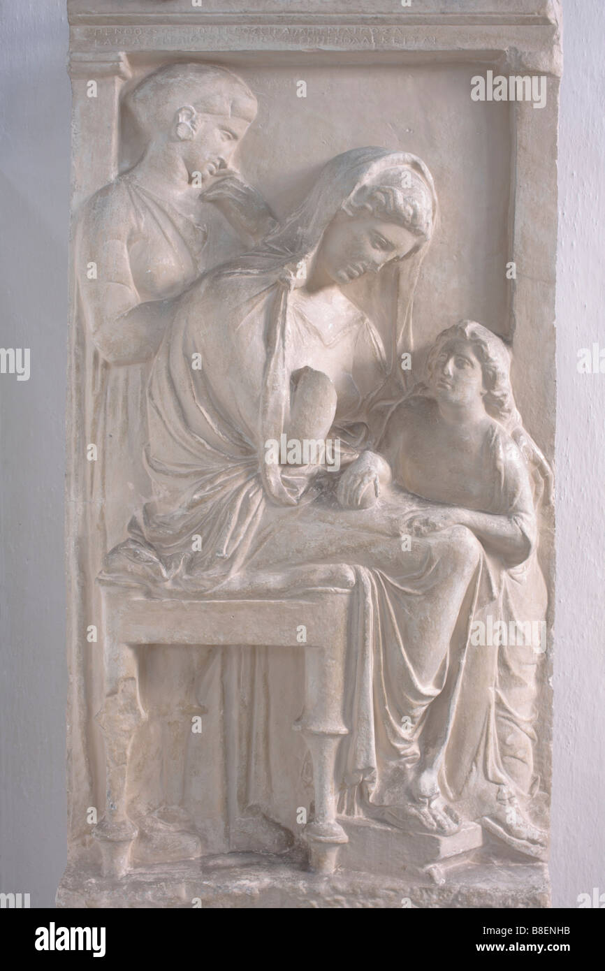 Tomb Stele of Polyxena about 370 c BC Stock Photo - Alamy