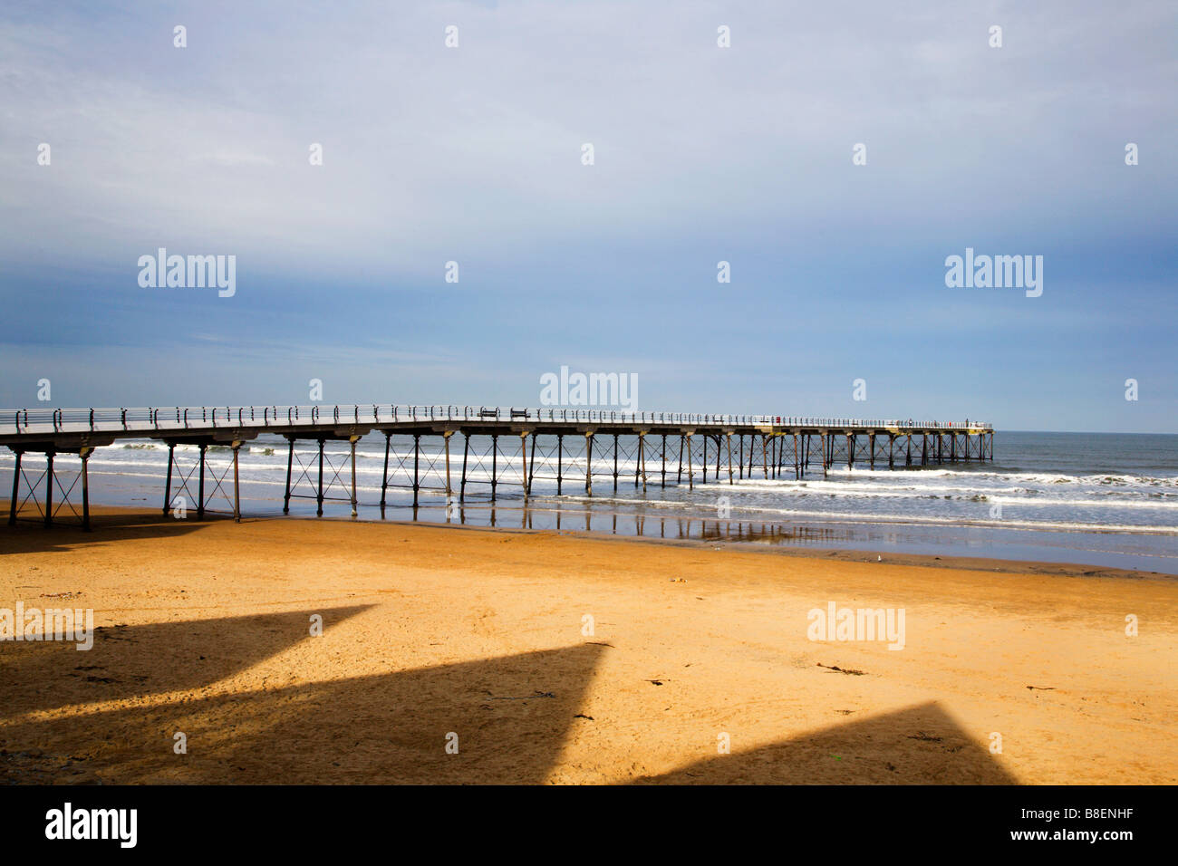 The Pier and Beach Saltburn Cleveland England Stock Photo - Alamy