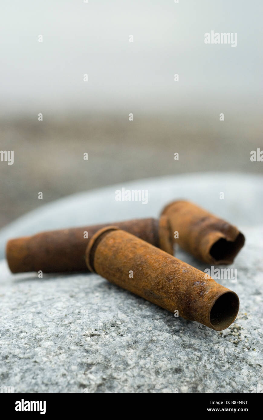 Three rusty bullet shells Stock Photo - Alamy