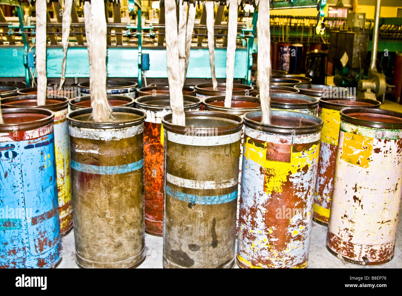 Interior from old textile factory Stock Photo - Alamy