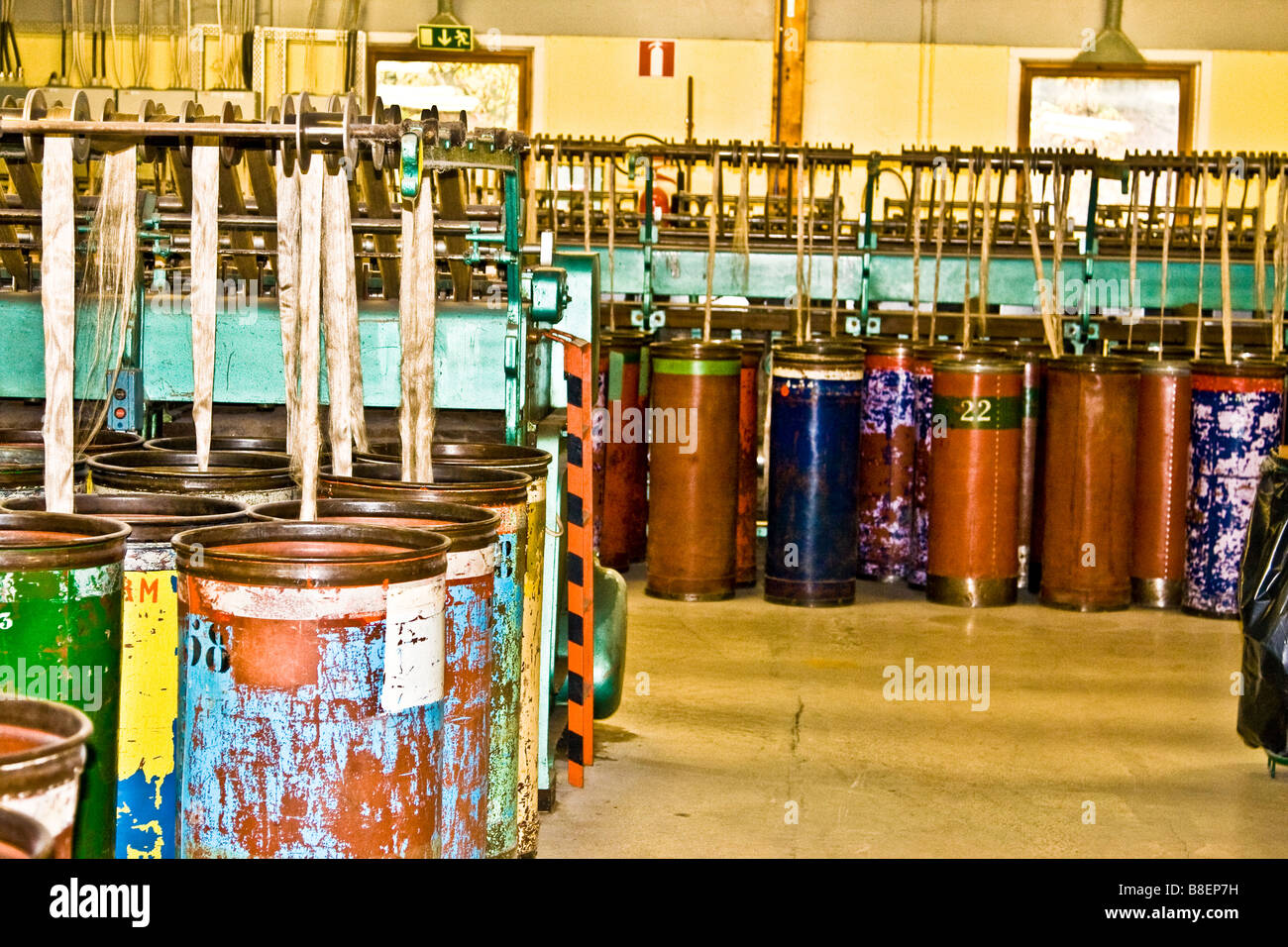 Interior from old textile factory Stock Photo - Alamy