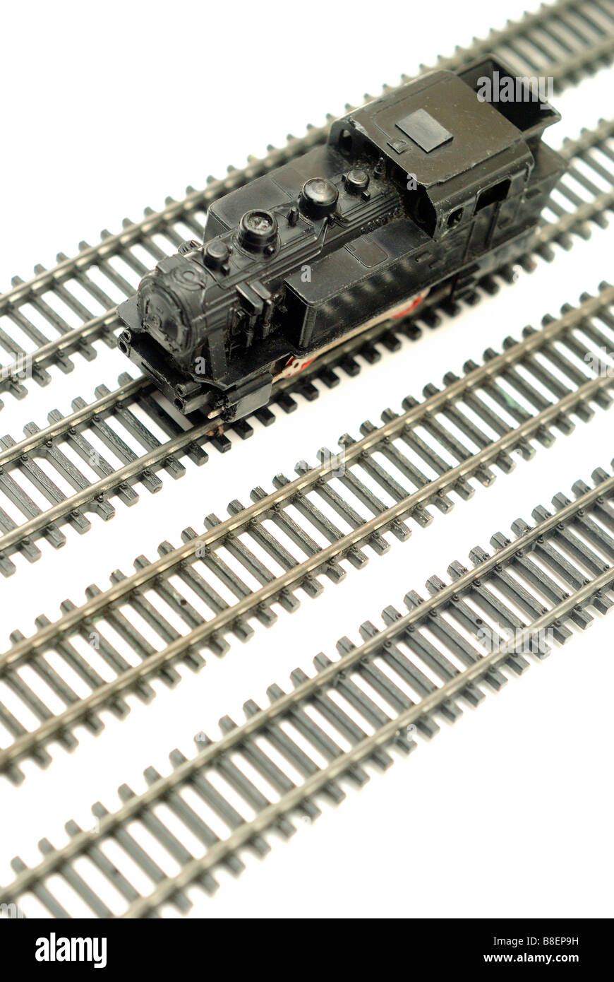 Steam locomotive engine model railway cut out still life Stock Photo ...