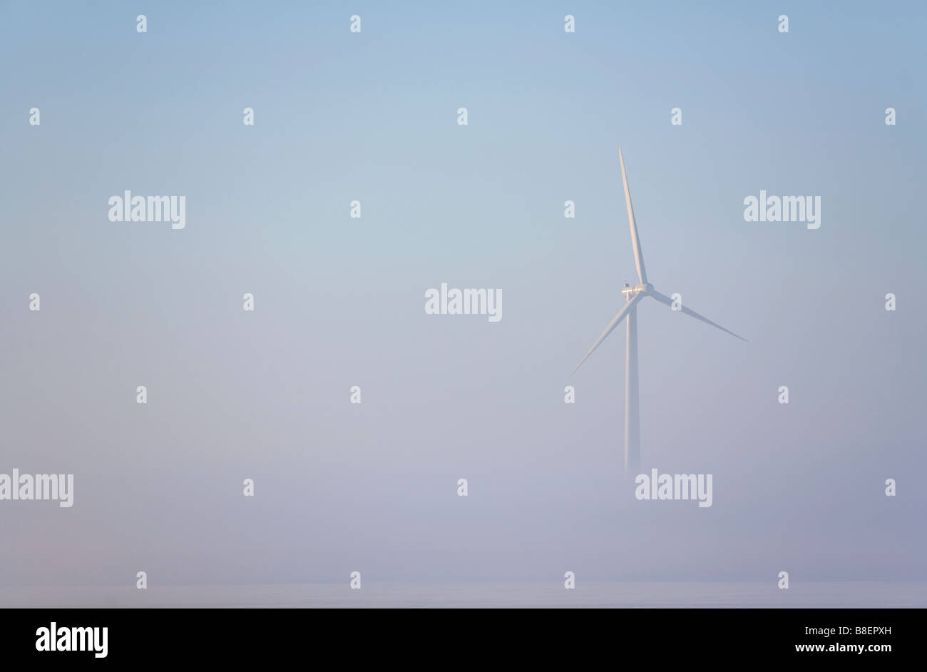 WinWind ' s 3 MW wind turbine in morning mist , Finland Stock Photo - Alamy