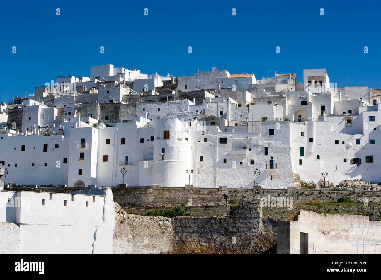 White washed buildings of Ostuni Puglia Italy Stock Photo - Alamy