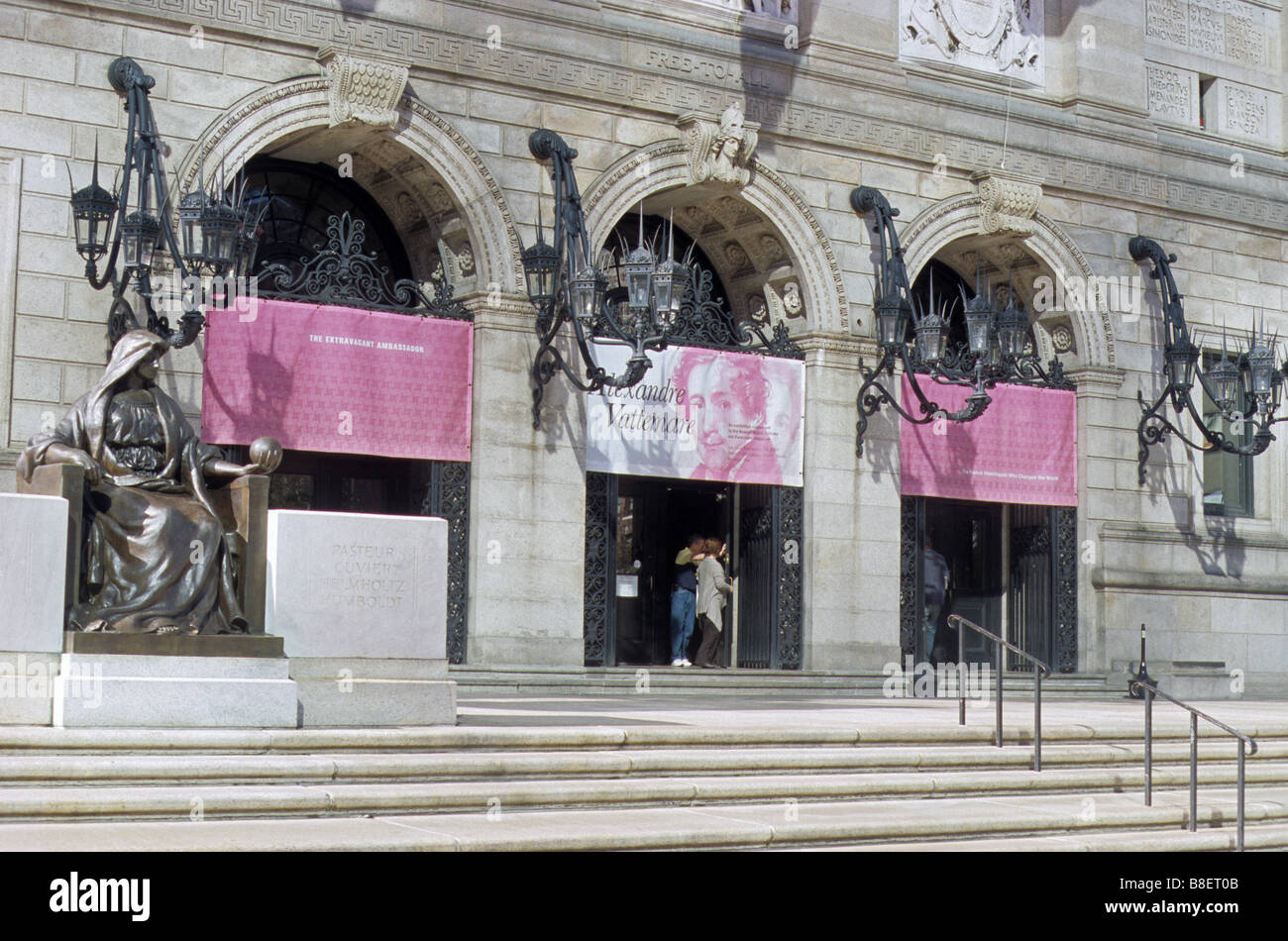 Main entrance of the Boston Public Library, Boston, Mass Stock Photo ...