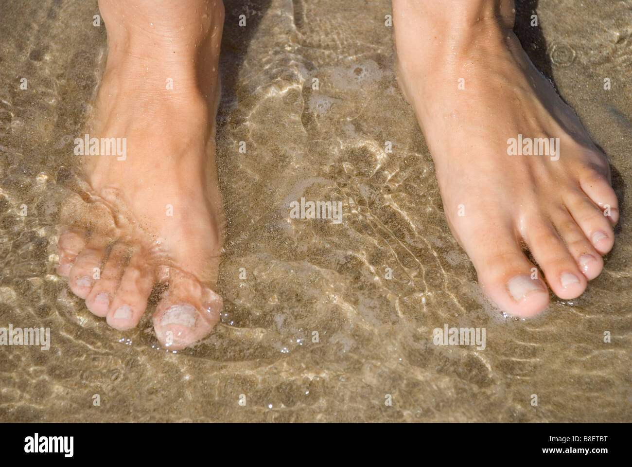 foot on water in the beach Stock Photo - Alamy