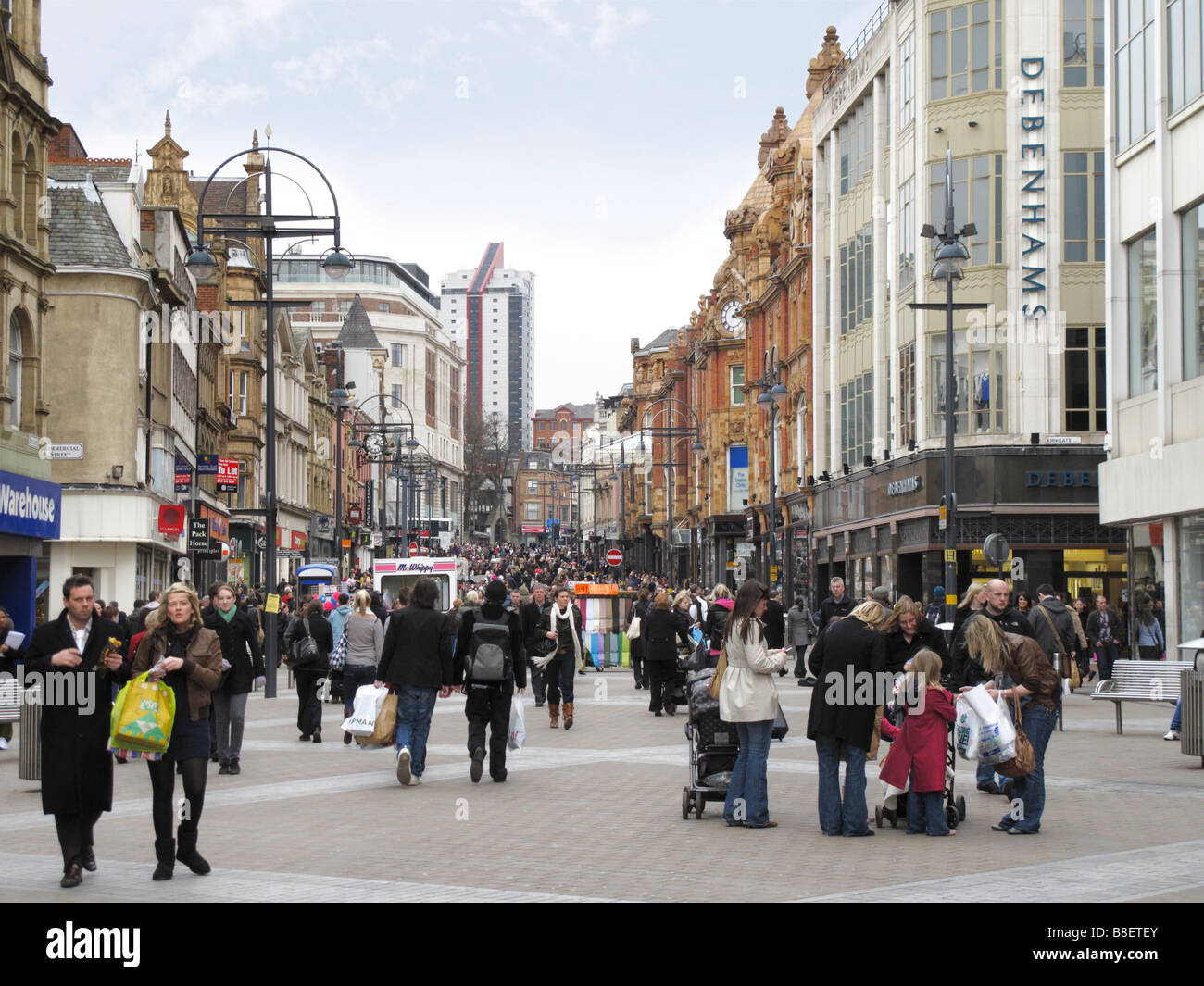 Briggate (the main shopping street in the city centre), Leeds, West ...