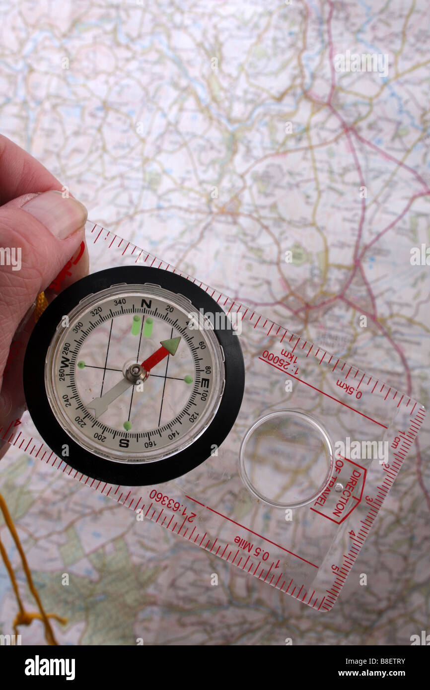 compass on top of a map Stock Photo - Alamy