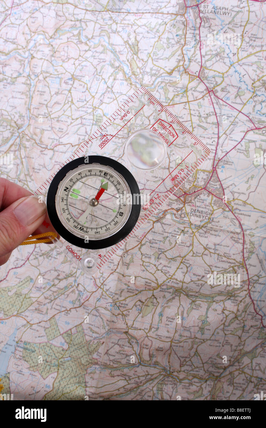 compass on top of a map Stock Photo - Alamy