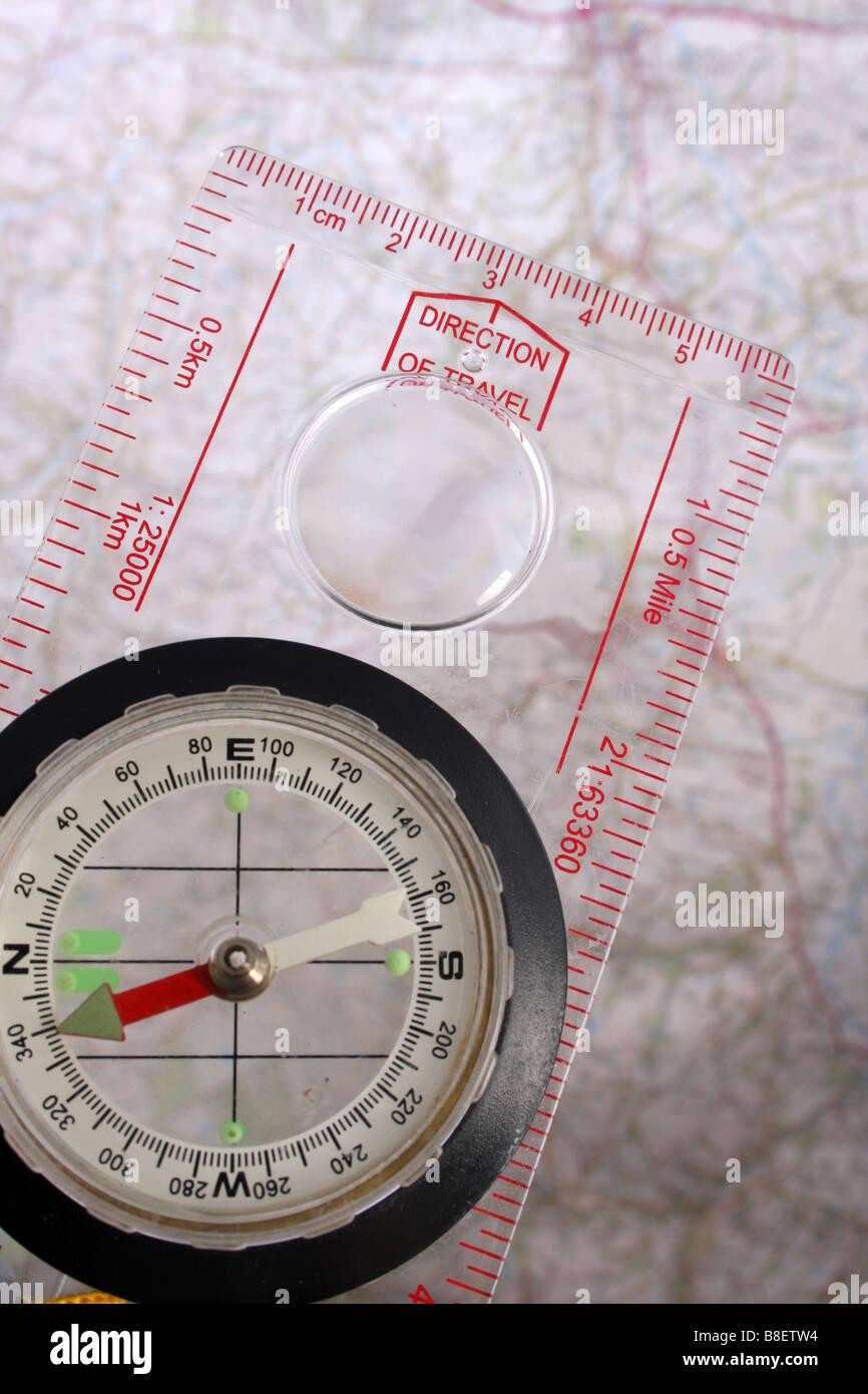 compass on top of a map Stock Photo - Alamy