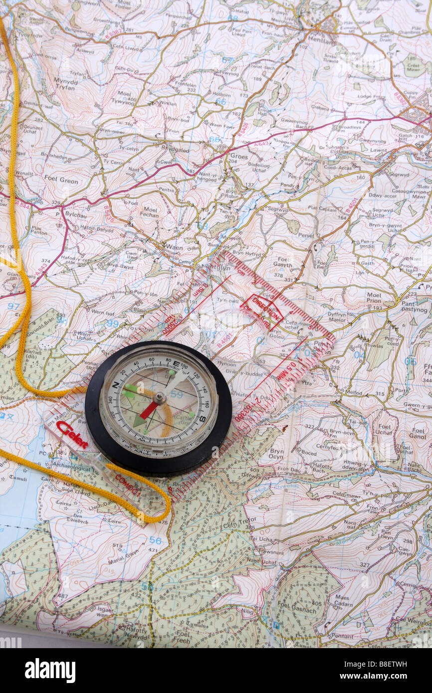 compass on top of a map Stock Photo - Alamy