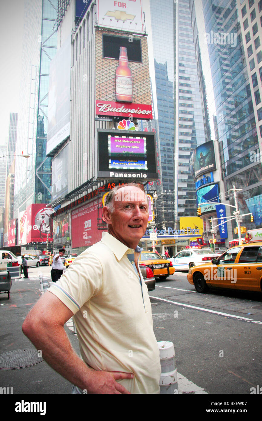 Man in Times Square New York City Stock Photo - Alamy