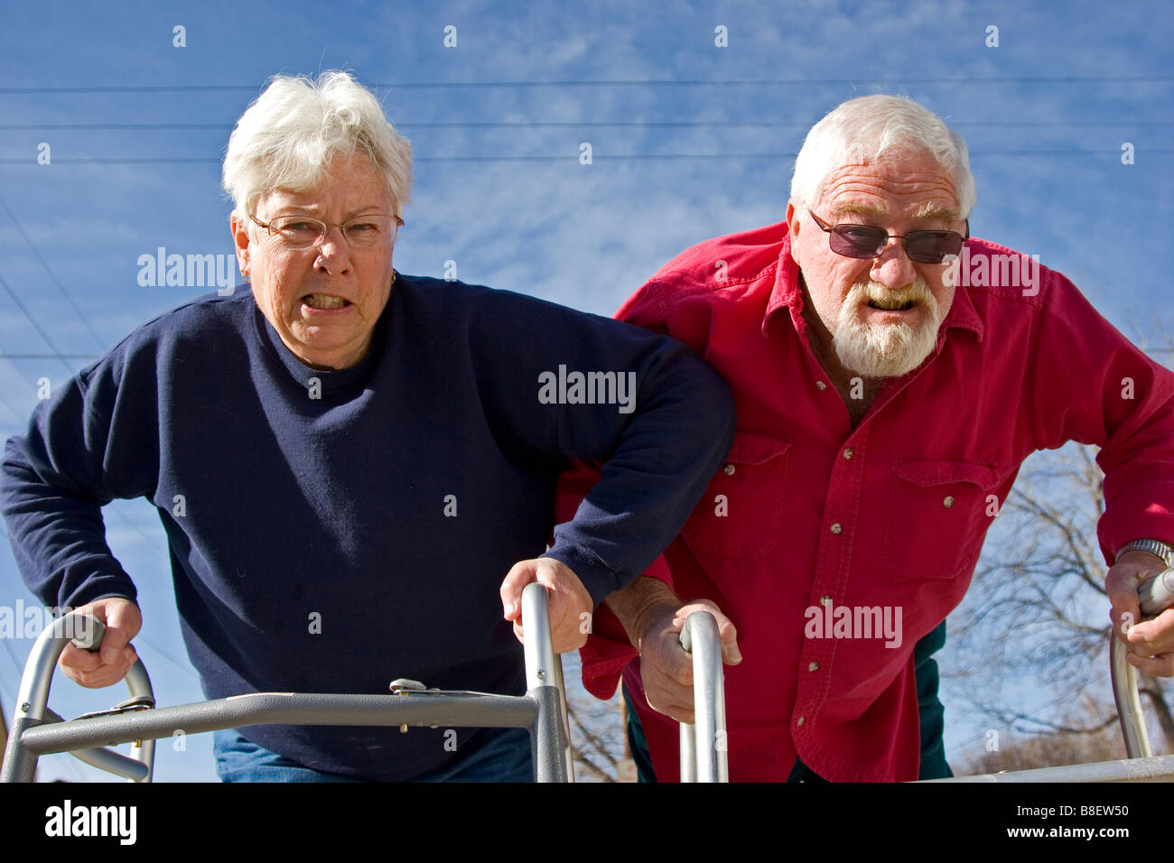 Elderly couple walkers hi-res stock photography and images - Alamy