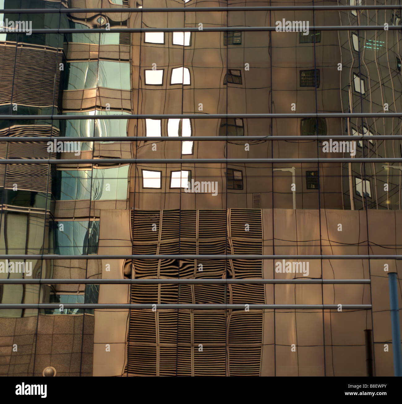 Abstract and distorted reflection of urban design Stock Photo - Alamy