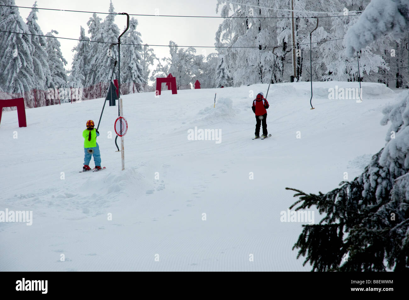 Group of children at ski lessons Stock Photo - Alamy