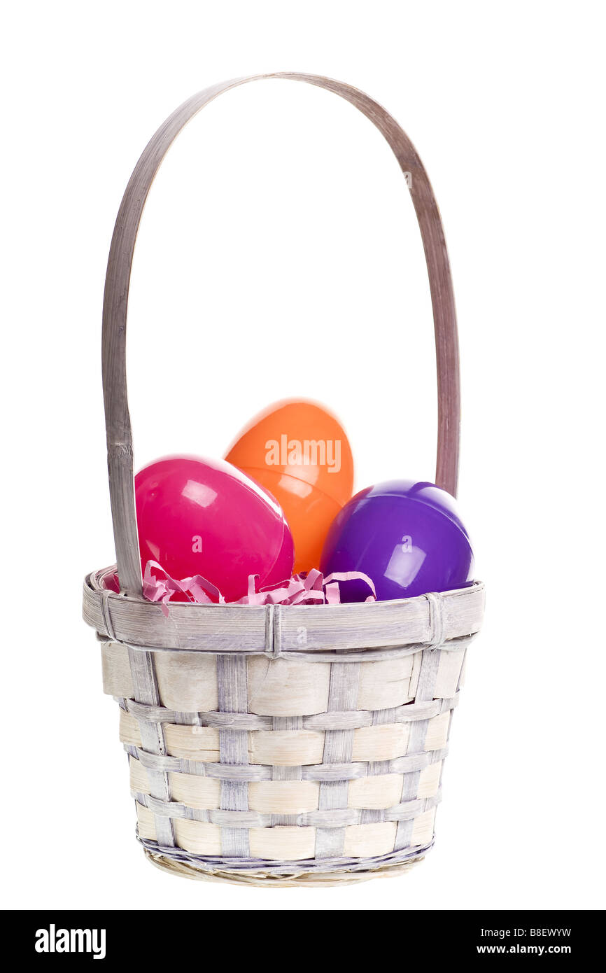 Easter basket isolated on pure white background Stock Photo - Alamy