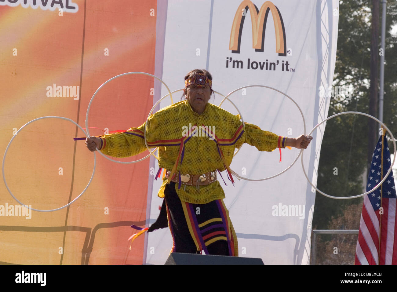 Native American hoop dancer perform Native American Eagle Spirit Dance ...