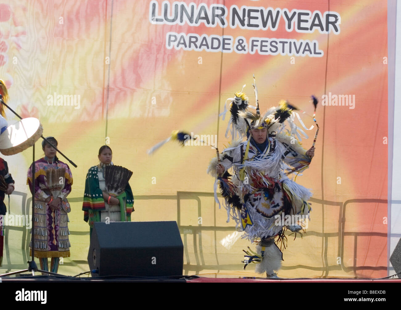 Native American dance troupe perform Native American Eagle Spirit Dance ...