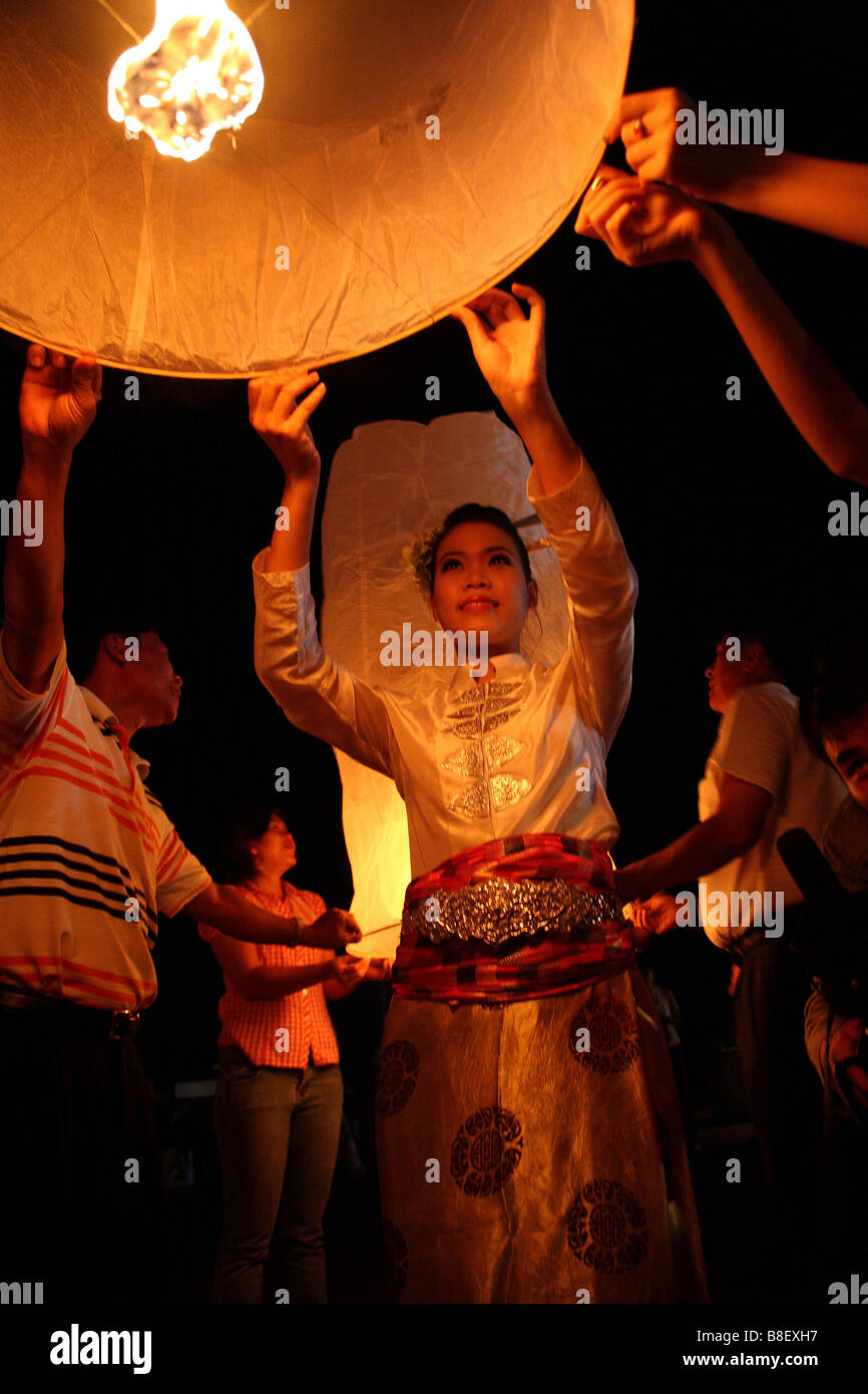 Thailand, lanterns, Kom loy, Loy Krathong, carnival Stock Photo - Alamy