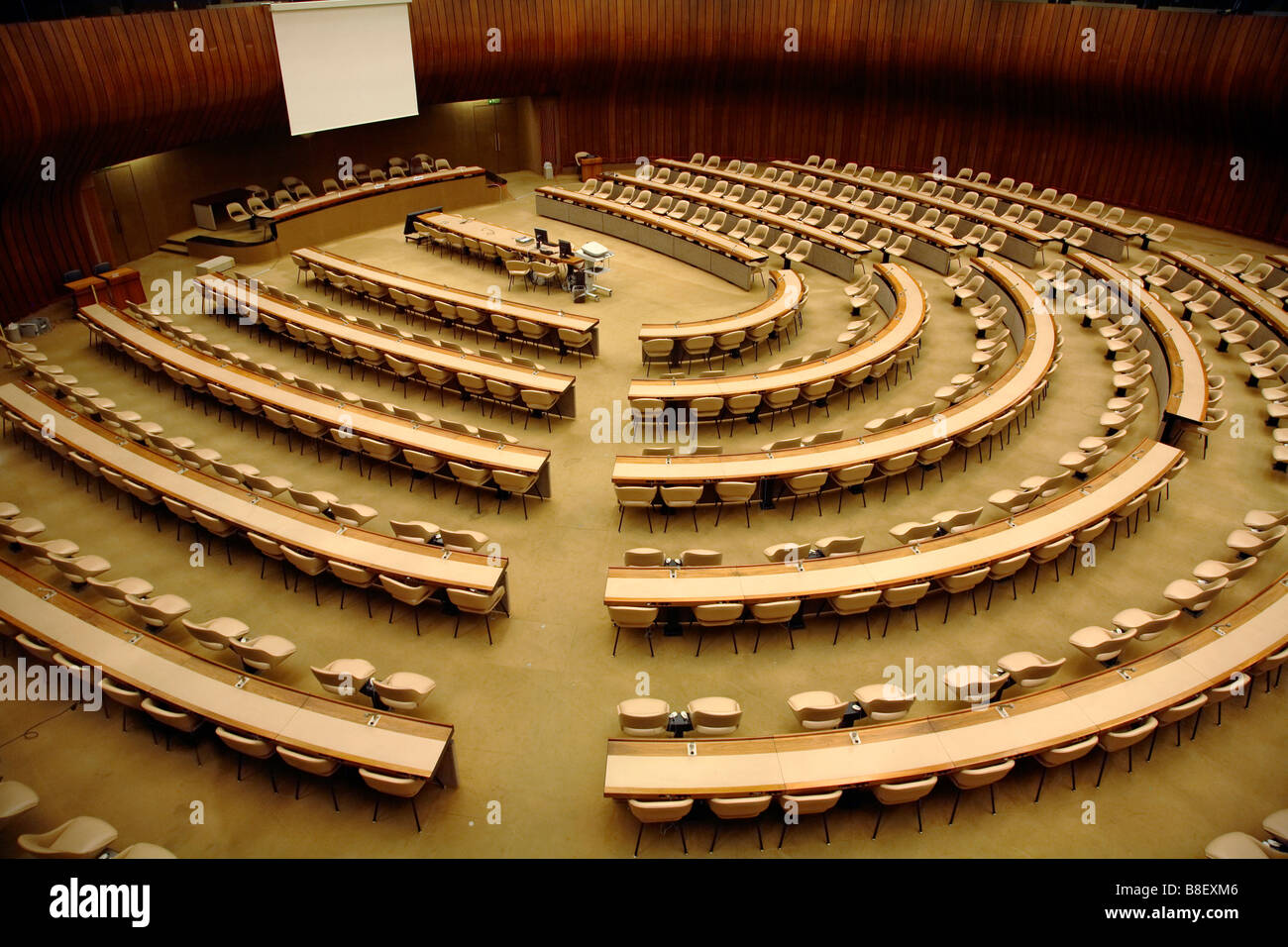 Empty assembly hall of UNO, Geneva, Switzerland Stock Photo - Alamy