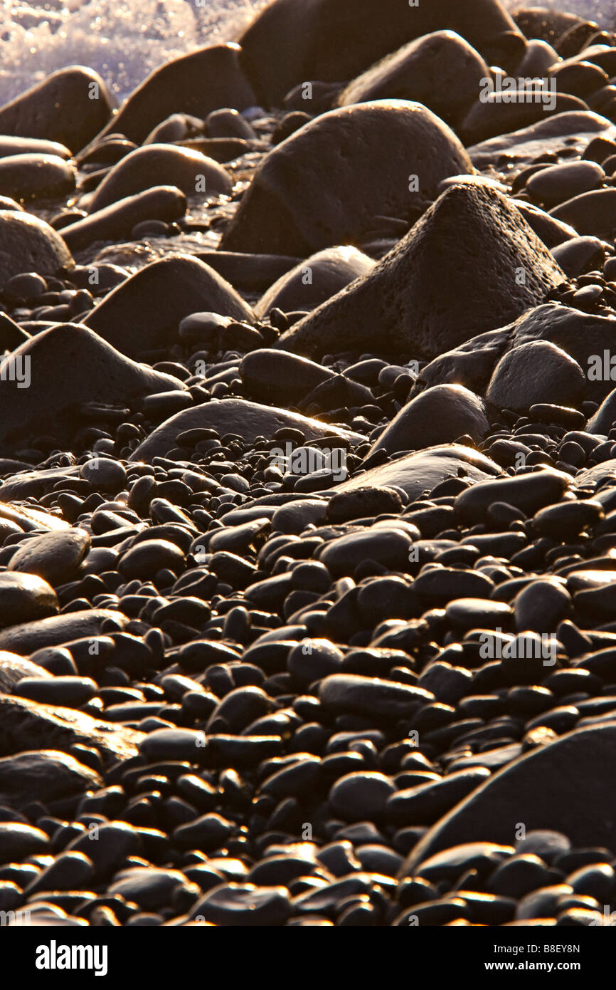 Black Lava Rock Beach stones, Espanola Island, Galapagos, Ecuador ...