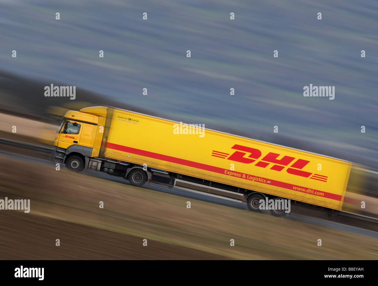 DHL COURIER COMPANY VEHICLE ON MOTORWAY Stock Photo - Alamy