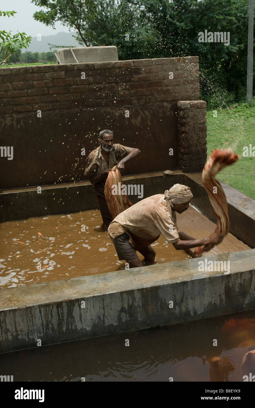 The manual dyeing process Stock Photo - Alamy
