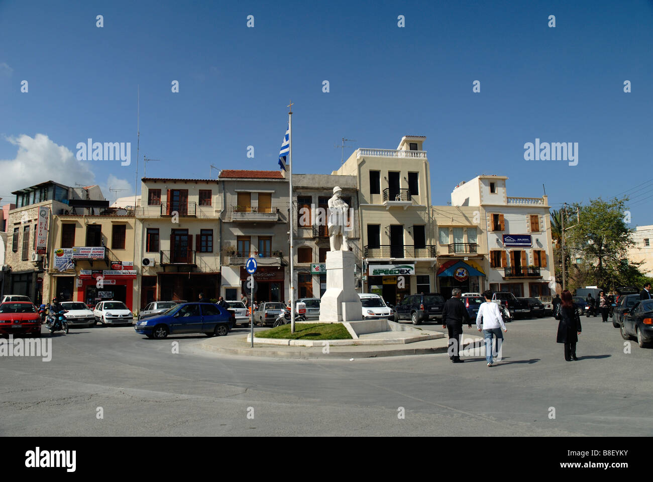 War memorial in centre of Rethymno on the Island of Crete in the ...