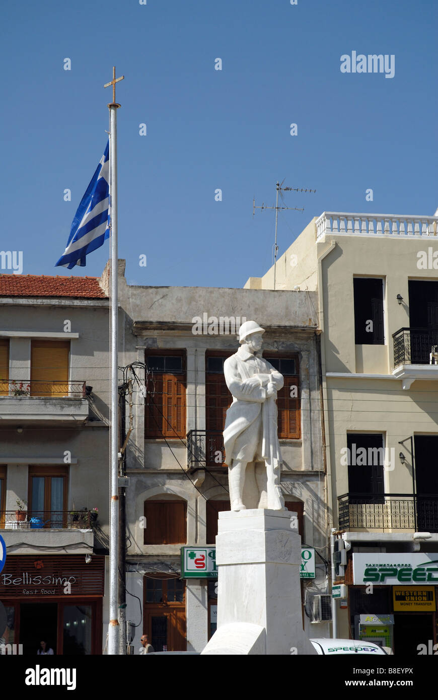 War Memorial in Rethymno on the Island of Crete in the Mediterranean ...