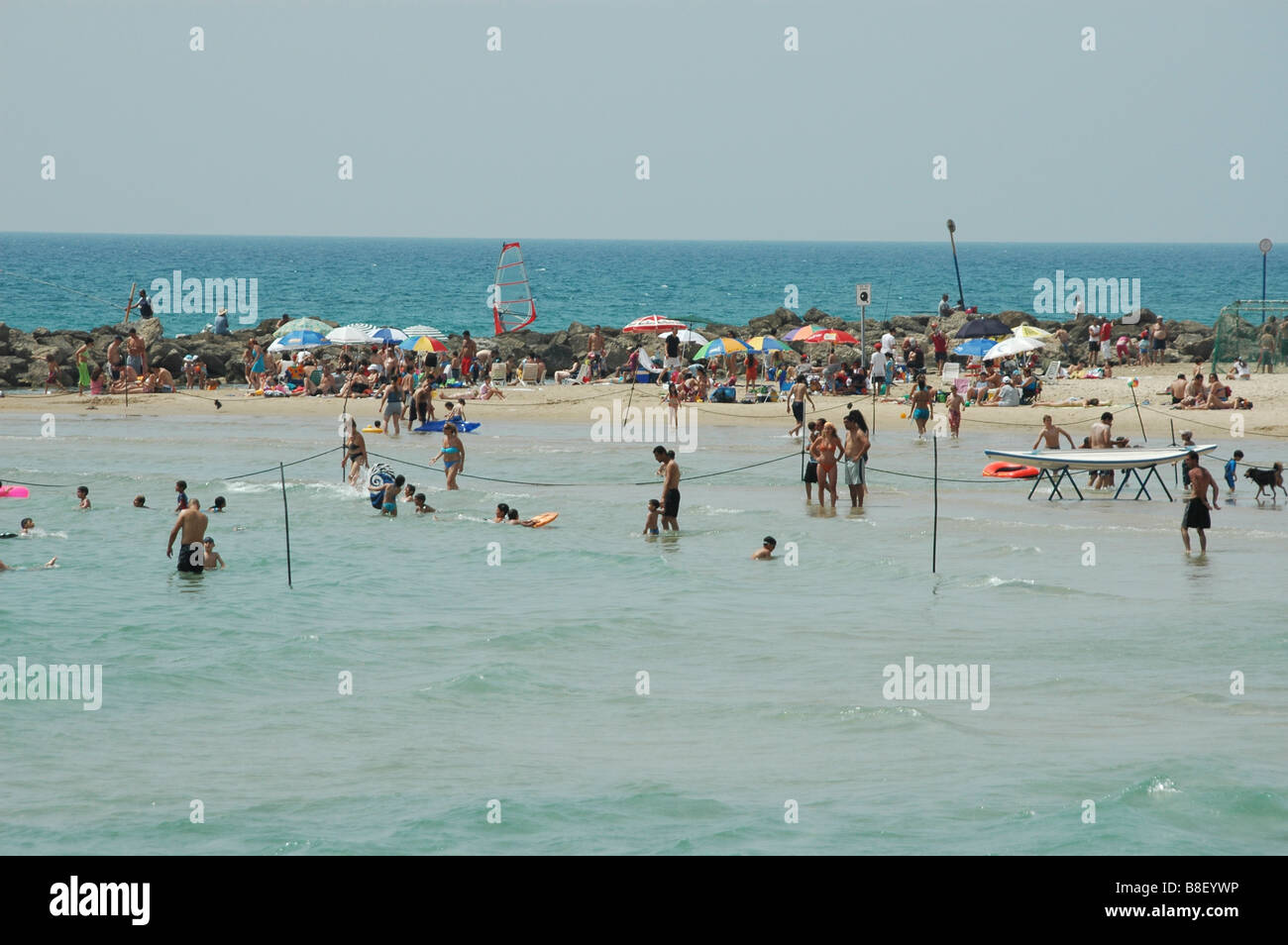 Israel Haifa People enjoying themselves at the beach Spring May 2005 ...