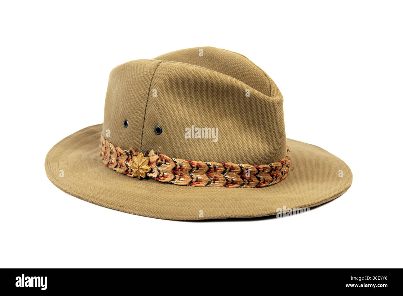 Khaki Man s Safari Bush Hat against a white background Stock Photo - Alamy