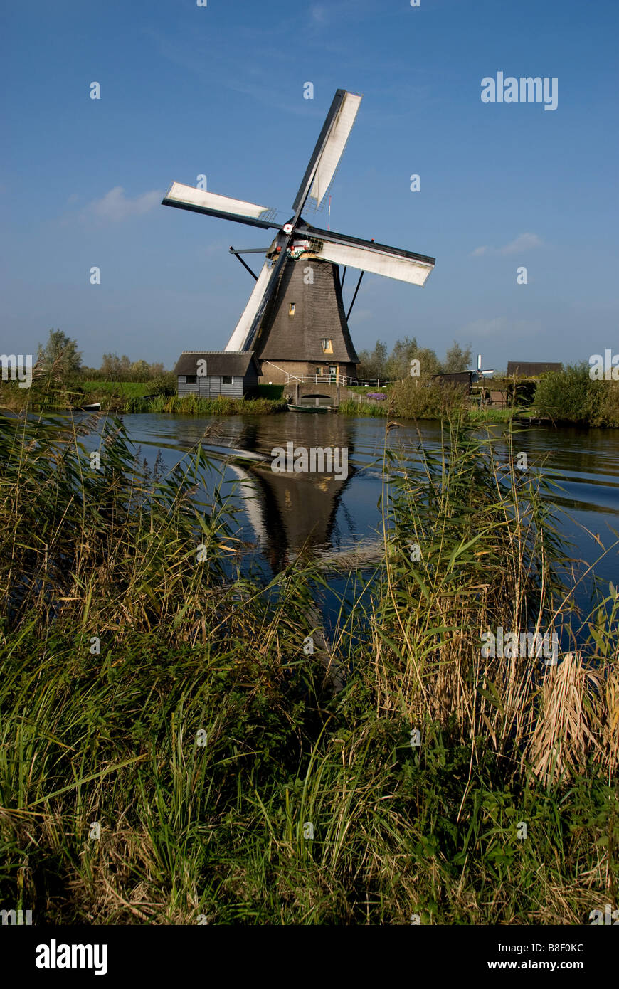 Dutch Windmill by the water Stock Photo - Alamy