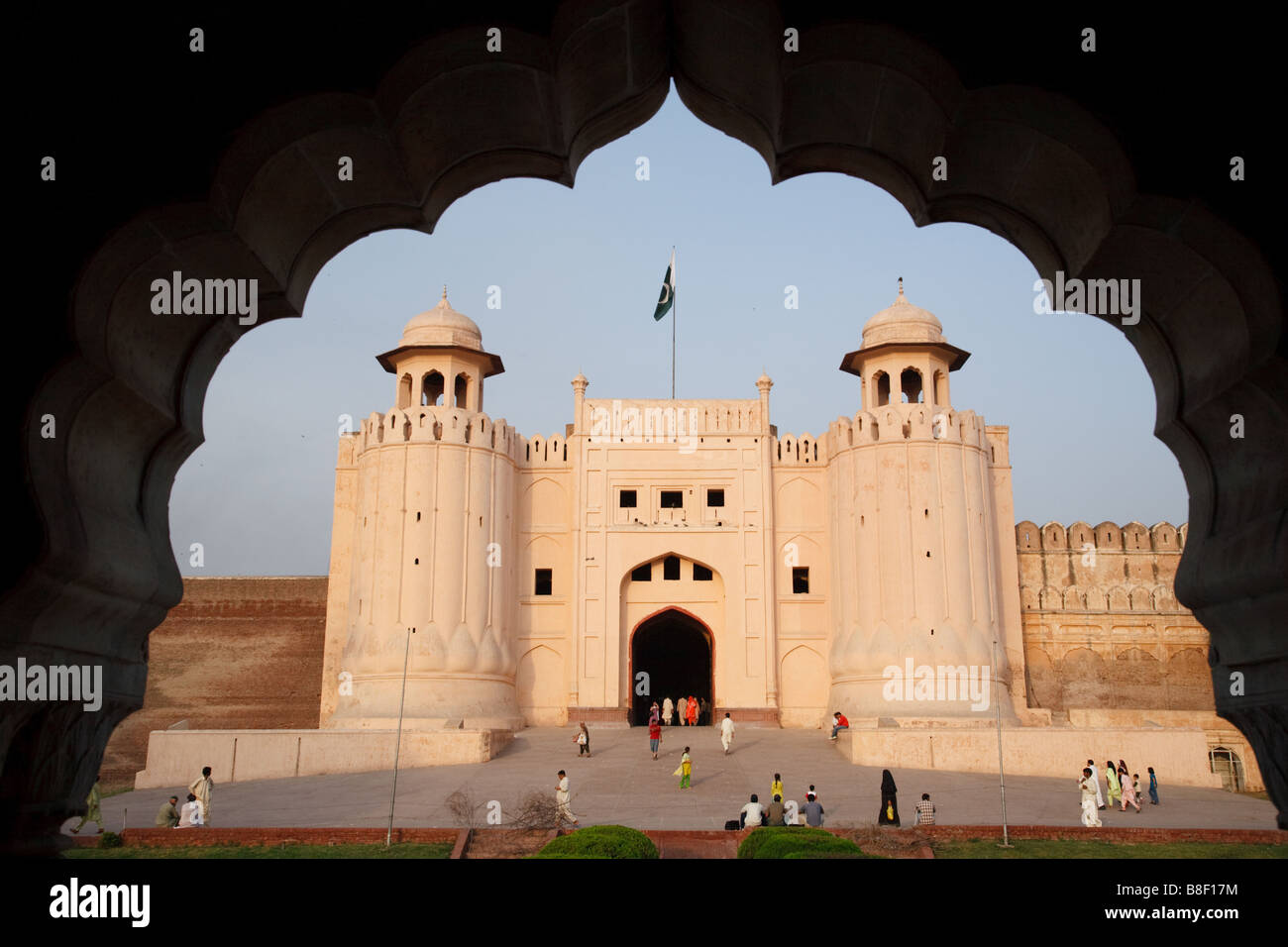 The entrance to Lahore Fort Shahi Qila seen from Hazuri Bagh in Lahore ...
