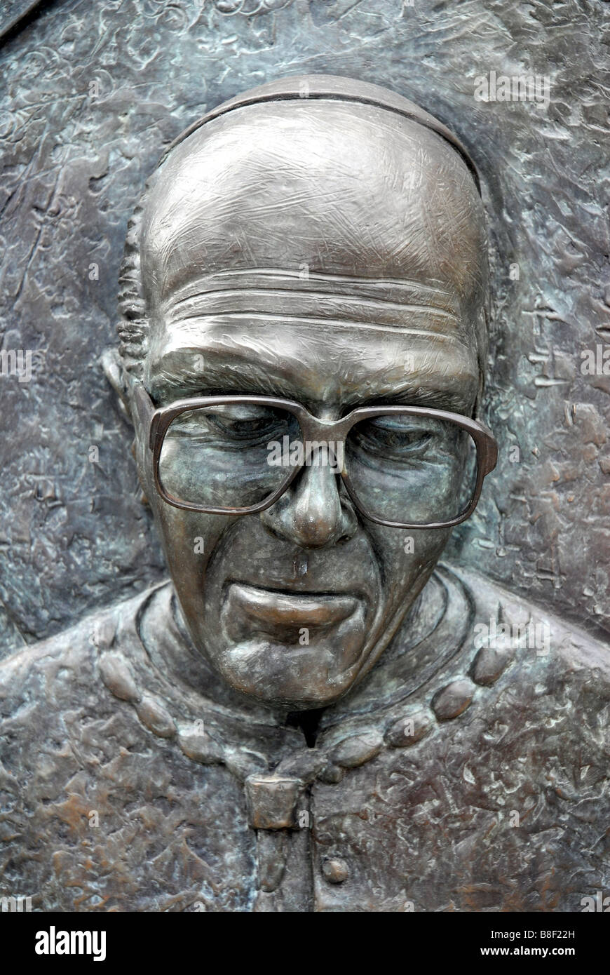 Detail of Derek Walcock s face from the Sheppard Worlock Statue Stock ...