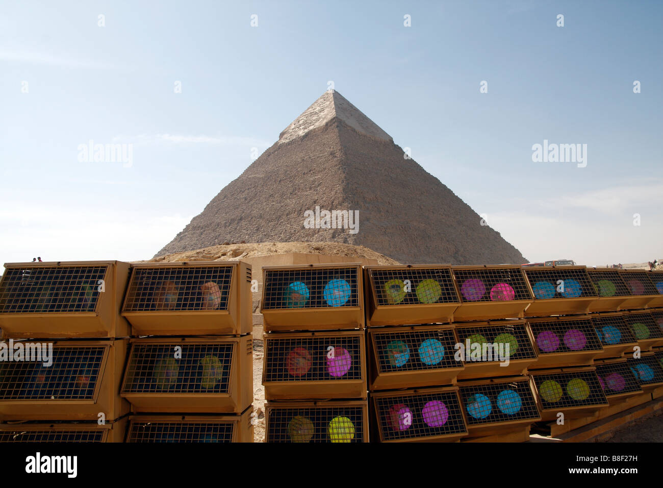 Lighting rig for the sound and light shows at the Pyramid of Chephren ...