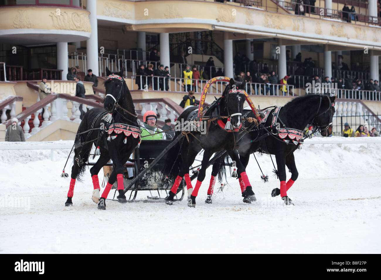 Russian Troika driving competitions in Moscow Stock Photo - Alamy